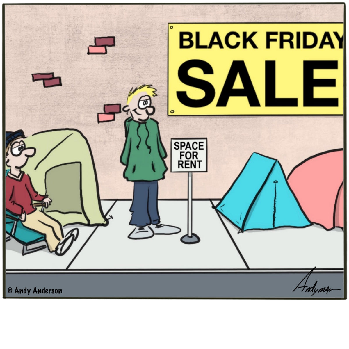 Cartoon/Meme about Black Friday by Andy Anderson – Andy Anderson Cartoons