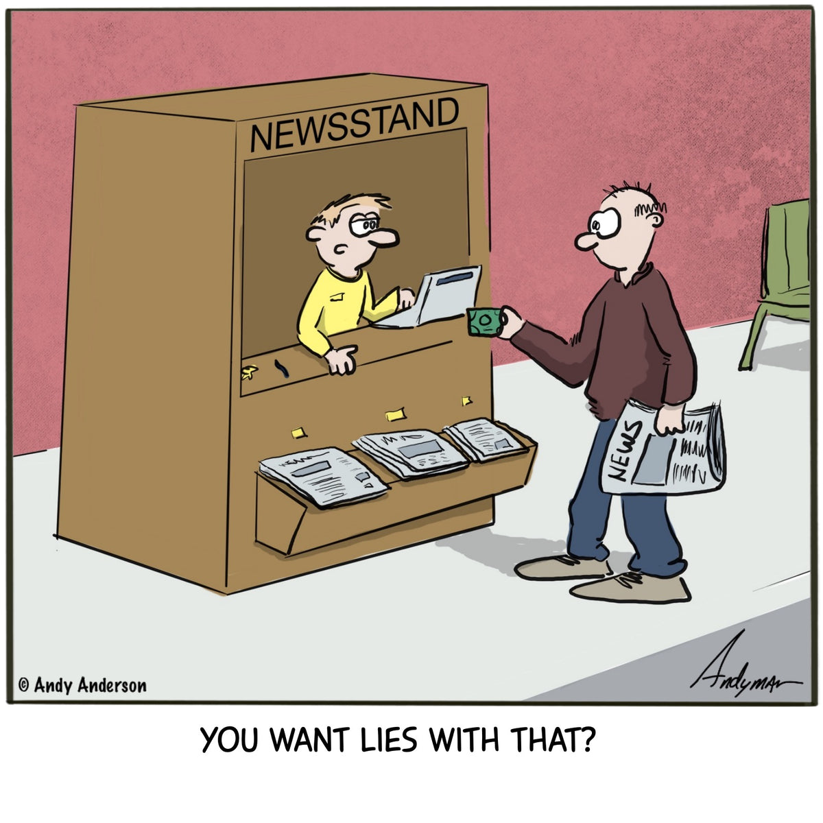 Cartoon/meme about lies in the news – Andy Anderson Cartoons