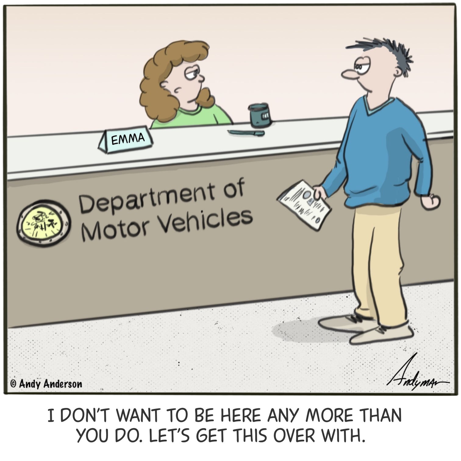 Cartoon/Meme about the DMV (Department of Motor Vehicles) – Andy ...