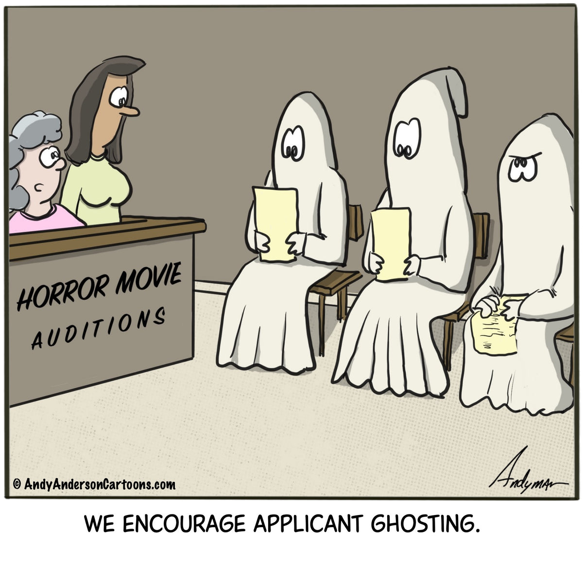 Cartoon/meme about applicant ghosting – Andy Anderson Cartoons