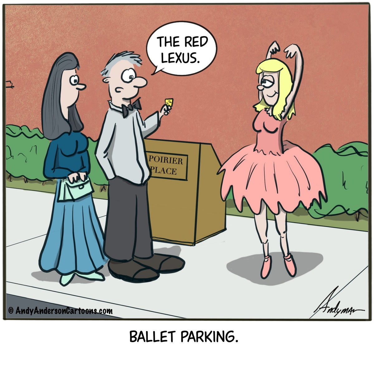 Cartoon/Meme about dance recital parking – Andy Anderson Cartoons
