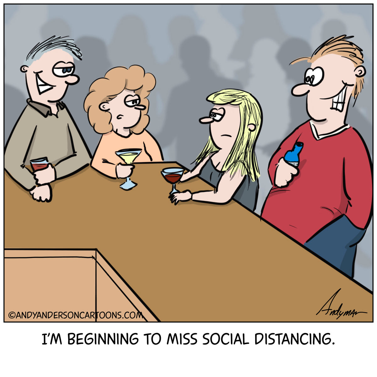 Cartoon/Meme about social distancing and the dating bar scene – Andy ...