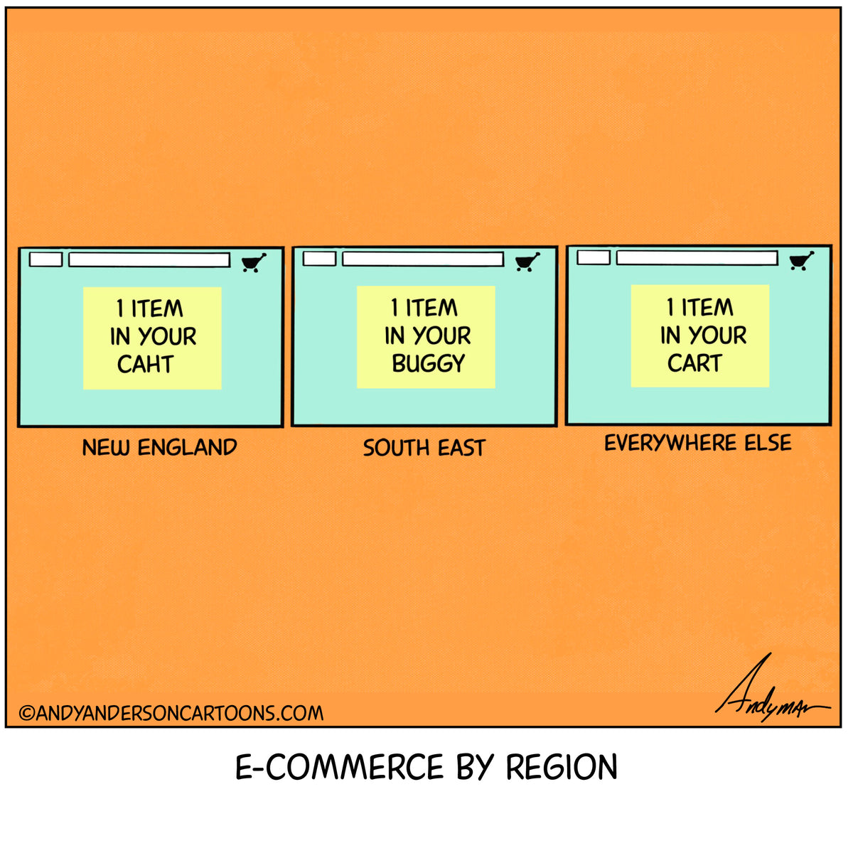 Cartoon/Meme about e-commerce | Andy Anderson Cartoons